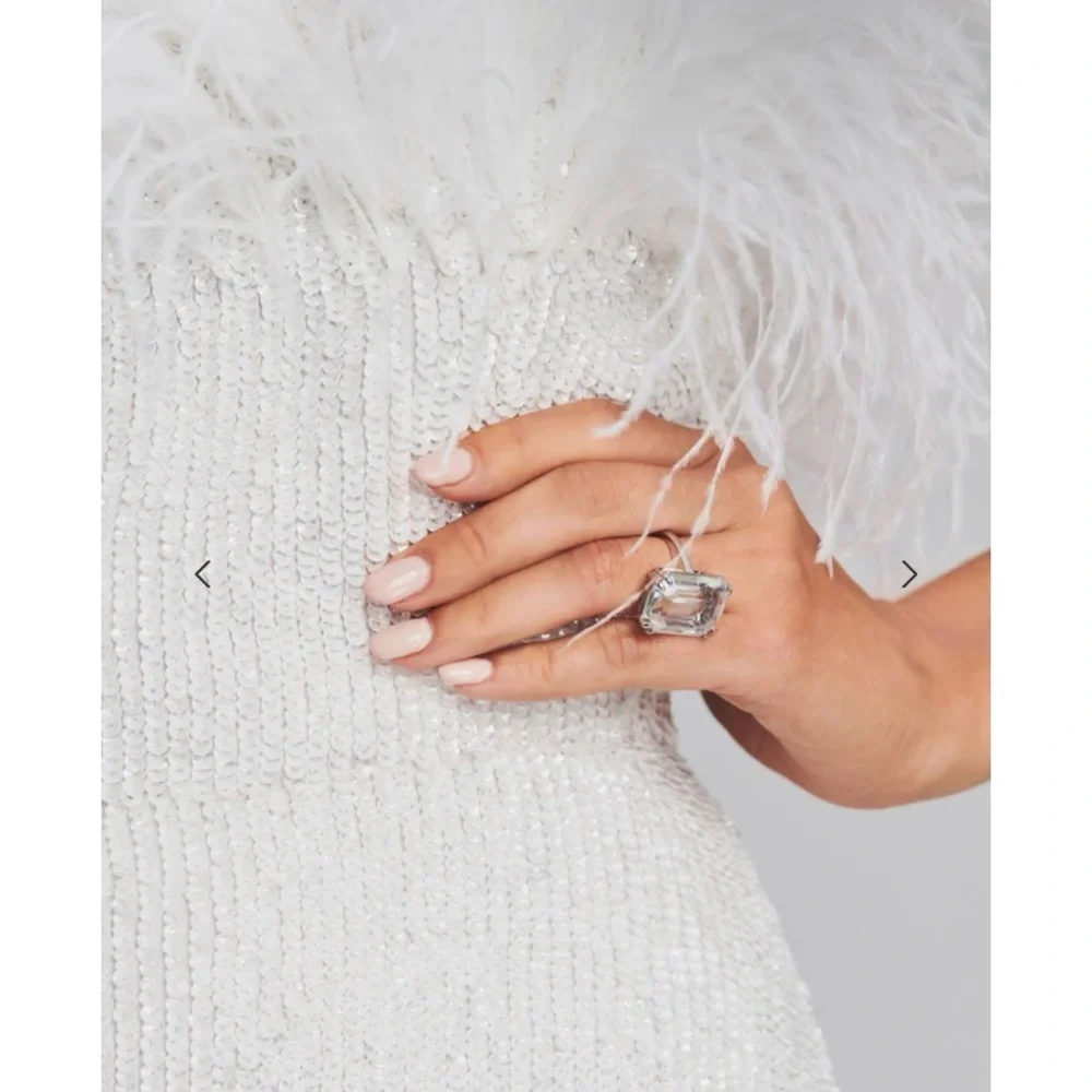 Retrofete | Dresses | Retrofete Feather Sequin Mini Dress New | Poshmark